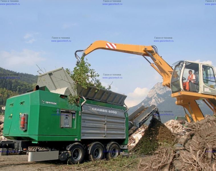 Низкоскоростной измельчитель древесины KOMPTECH CRAMBO 6000- 100 тонн в ...